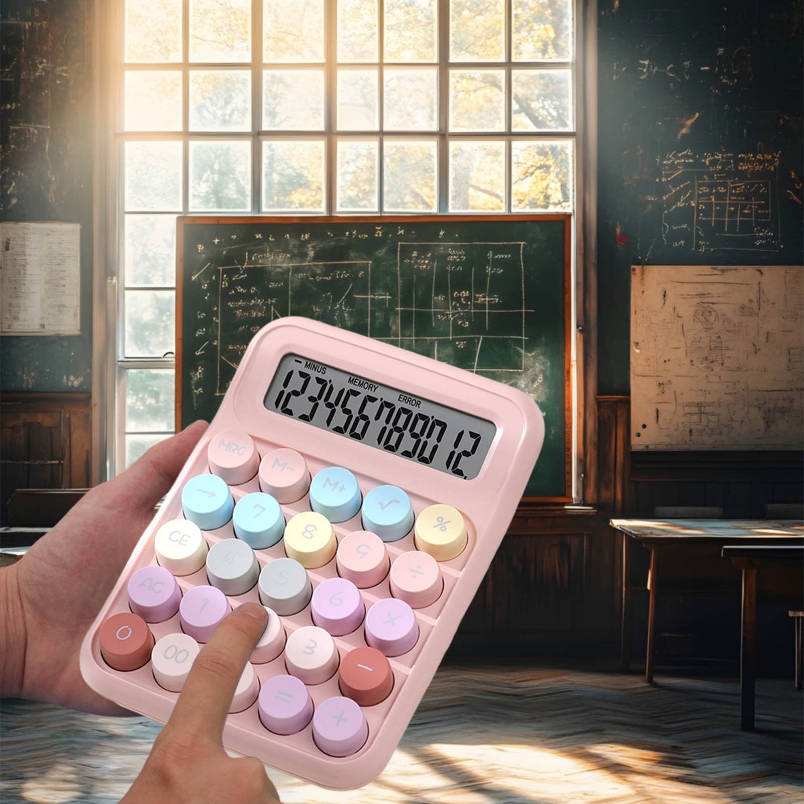 12-Digit LCD Mini Calculator, Compact Desktop Design, Portable School ...