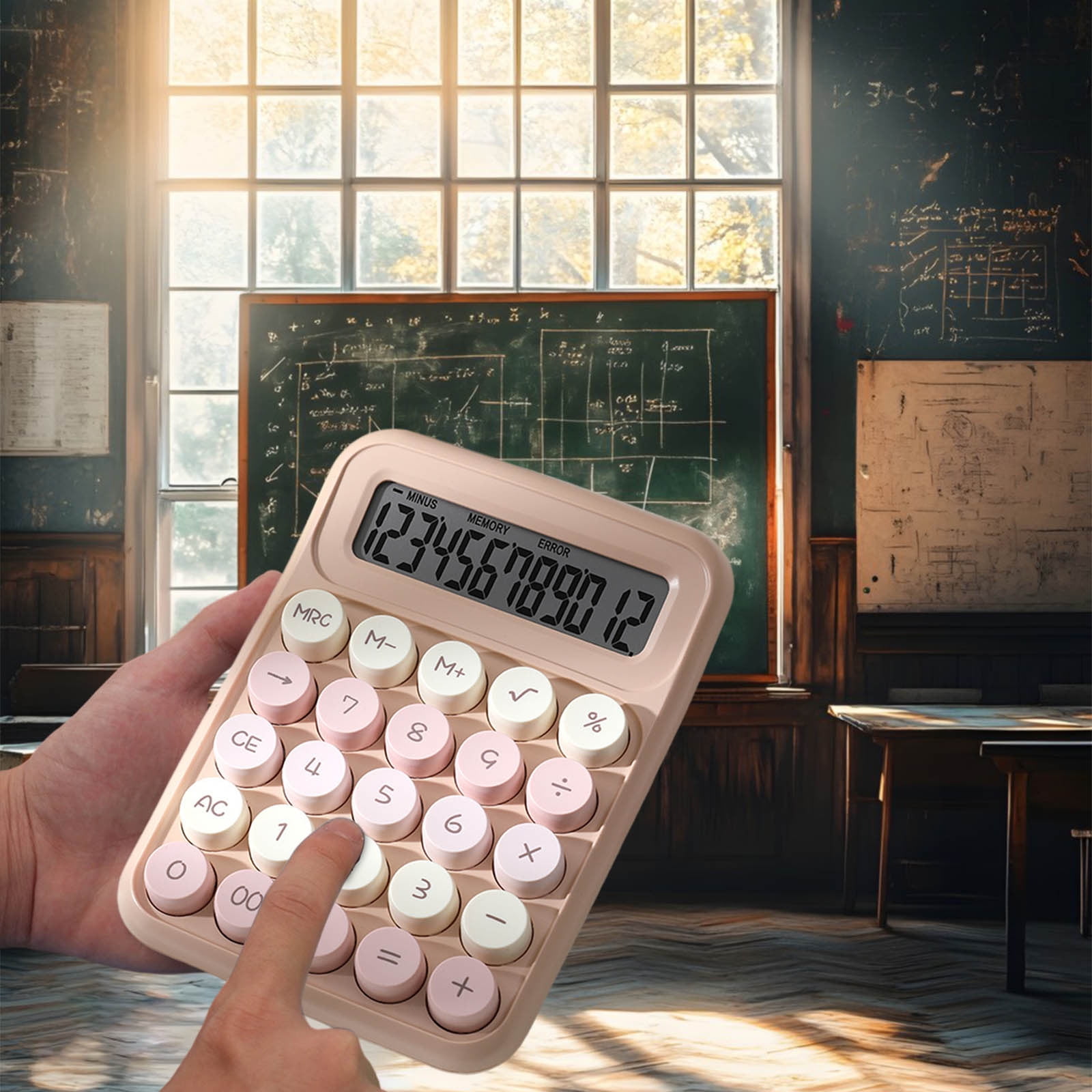 12-Digit LCD Mini Calculator, Compact Desktop Design, Portable School ...