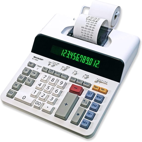 12-Digit Printing Calculator with Extra Large 10-Digit Option, 8.0 LPS ...