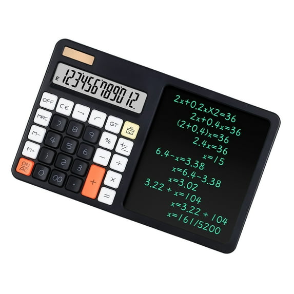 12 Digit Solar Calculator Large LCD Display With LCD Writing Board ...
