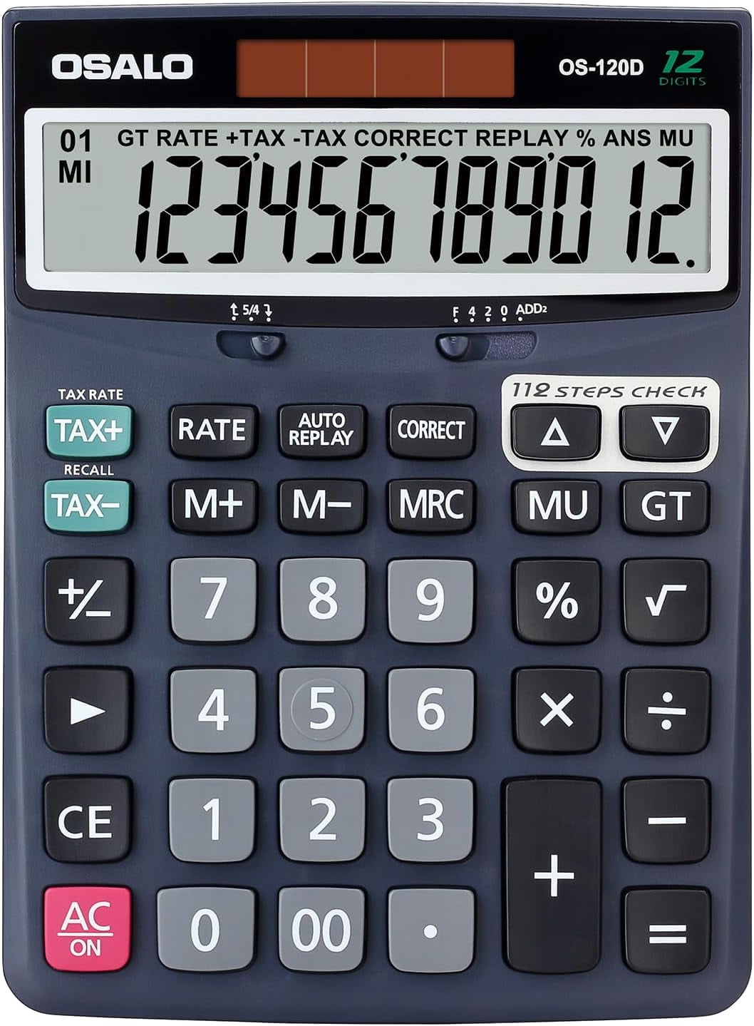 12 Digits Desktop Calculator Extra Large LCD Display with VAT Tax Big ...