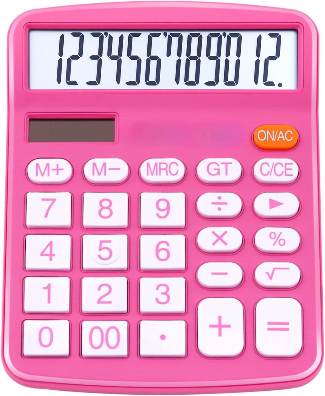 12 Digits Desktop Calculator with Large LCD Display and Sensitive Button, Dual Solar Power and ...