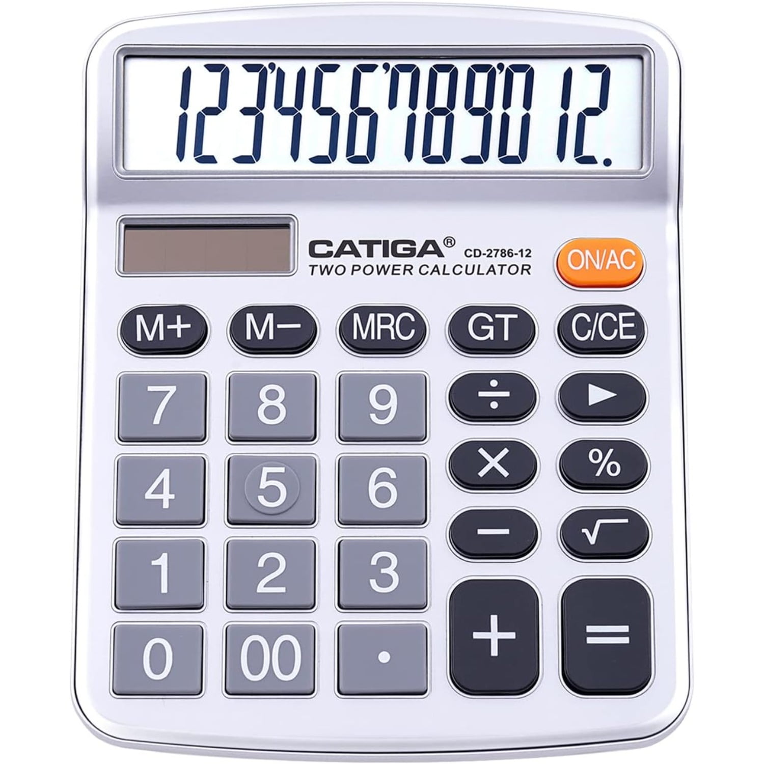 12 Digits Desktop Calculator with Large LCD Display and Sensitive Button, Dual Solar Power and ...