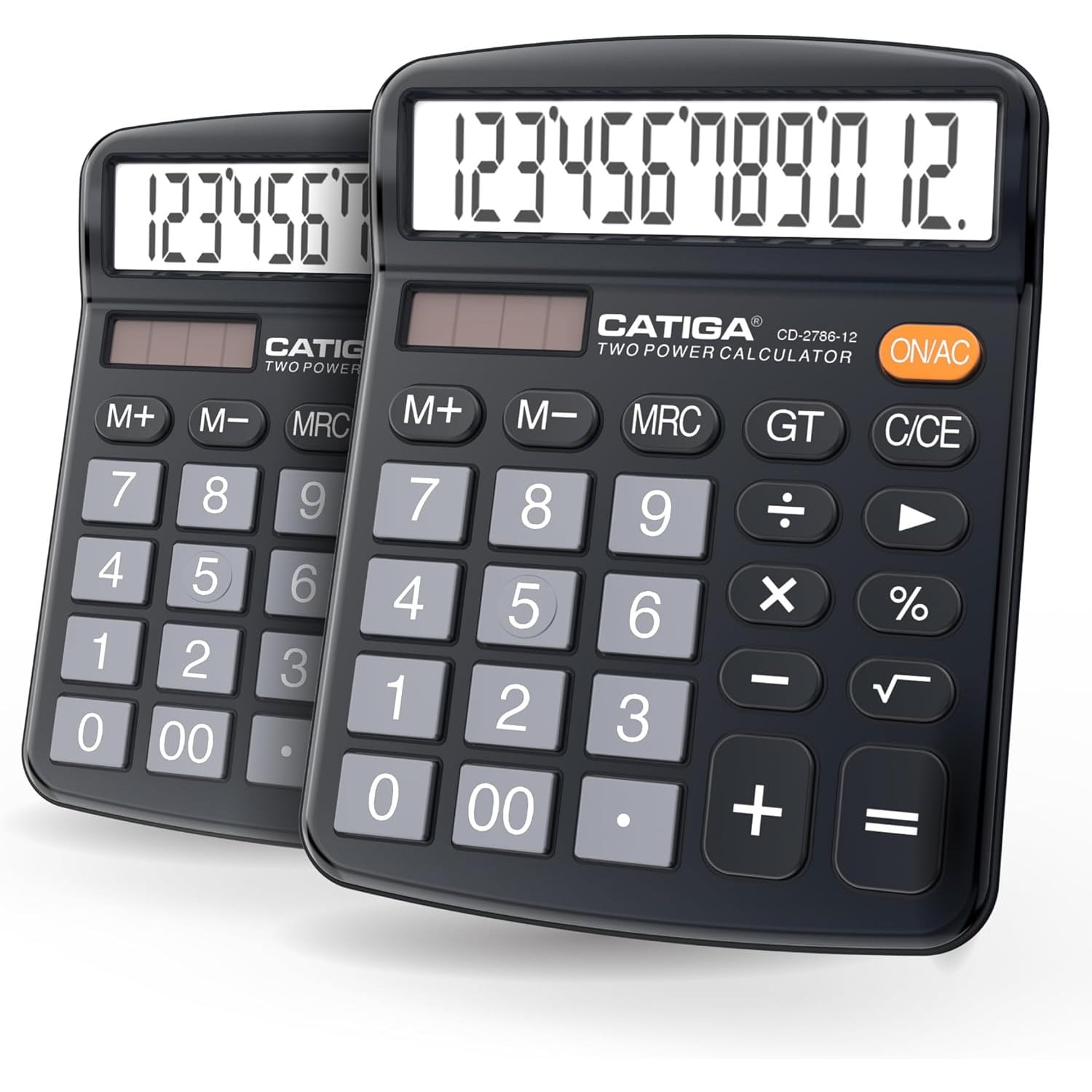 12 Digits Desktop Calculator with Large LCD Display and Sensitive Button, Dual Solar Power and ...