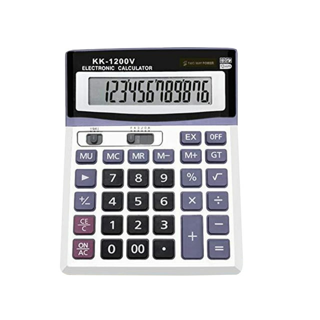 12 Digits Electronic Calculator Portable Solar Calculator without ...