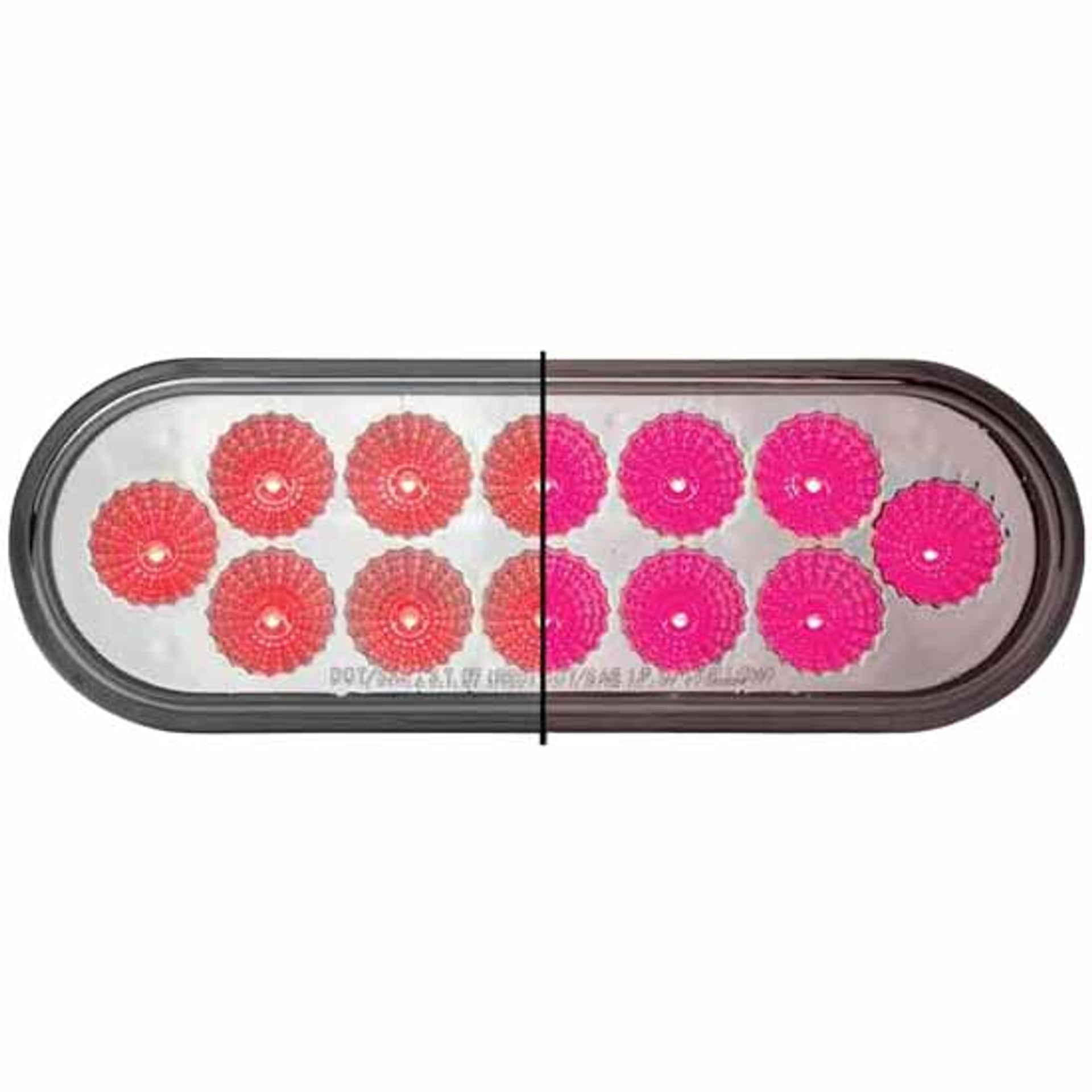 12 Diode Oval Red Dual Revolution , Tail & Turn LED Light With Clear ...