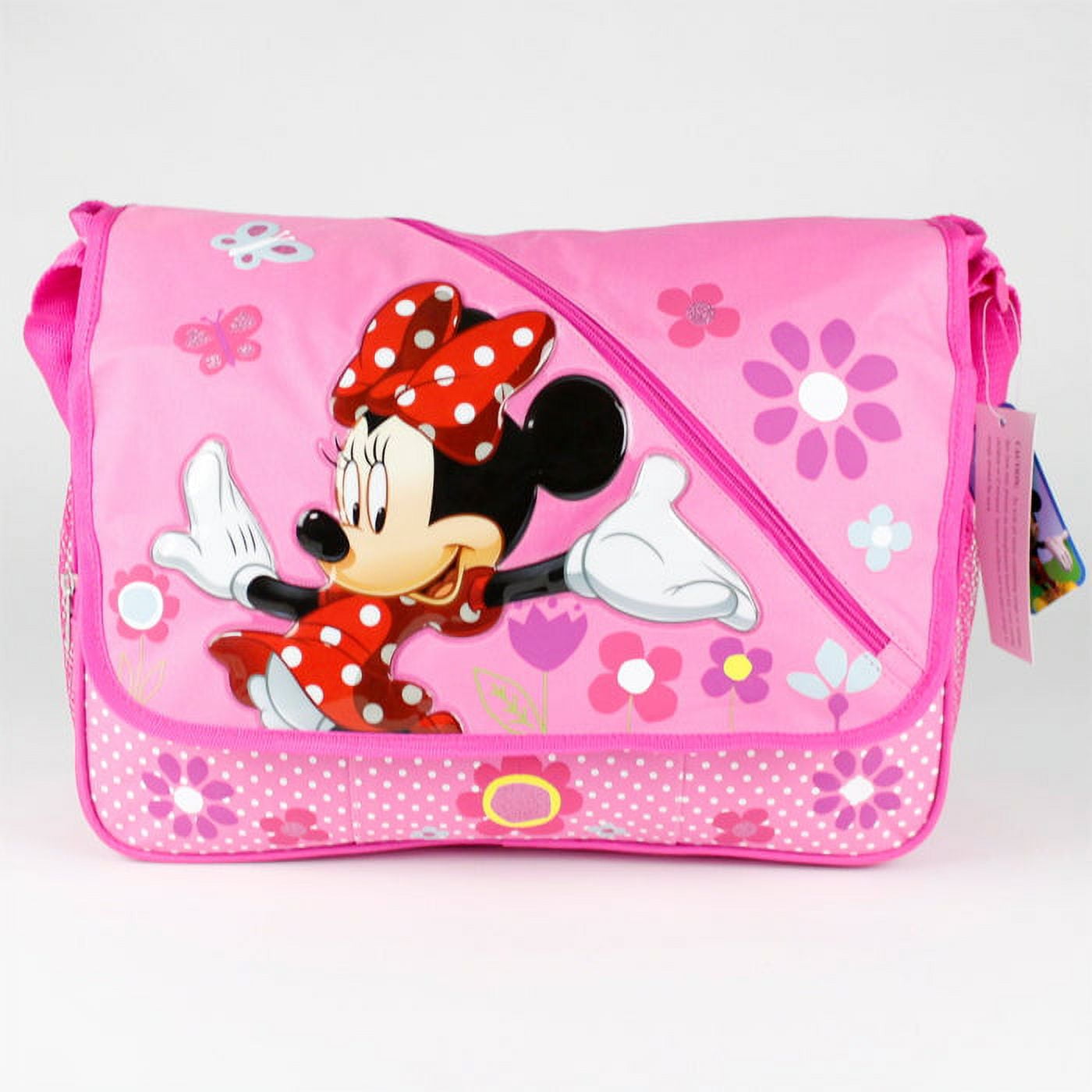 12" Disney Minnie Mouse Pink Messenger Bag with Minnie Popping out ...