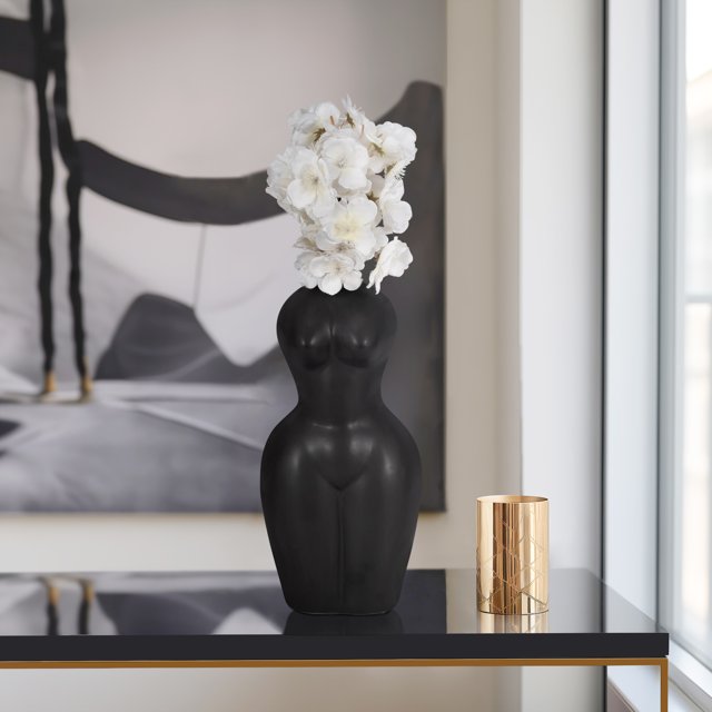 12" Dolomite Torso Vase - Contemporary Modern Woman Body Form ...