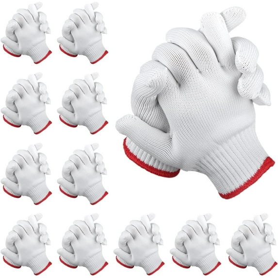 12 Double cotton work gloves Manual work gloves for repair construction ...
