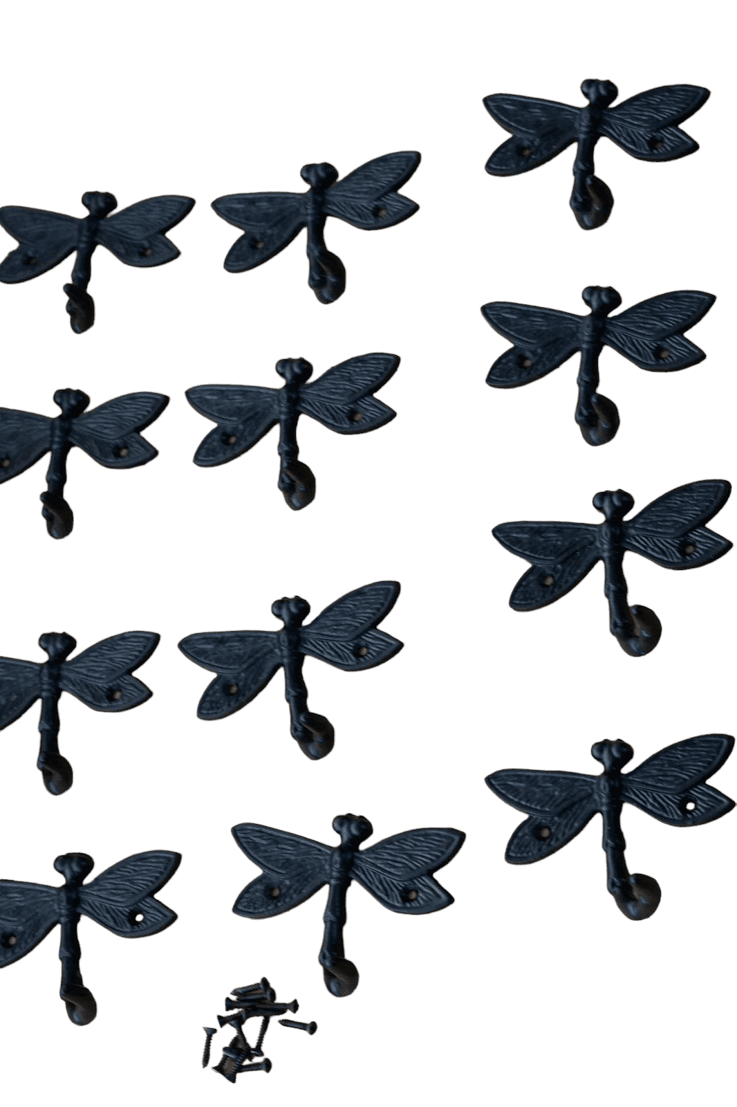 12 Dragonfly Hooks Decorative Wall Towel Coat Hangers Rack Hooks Black ...