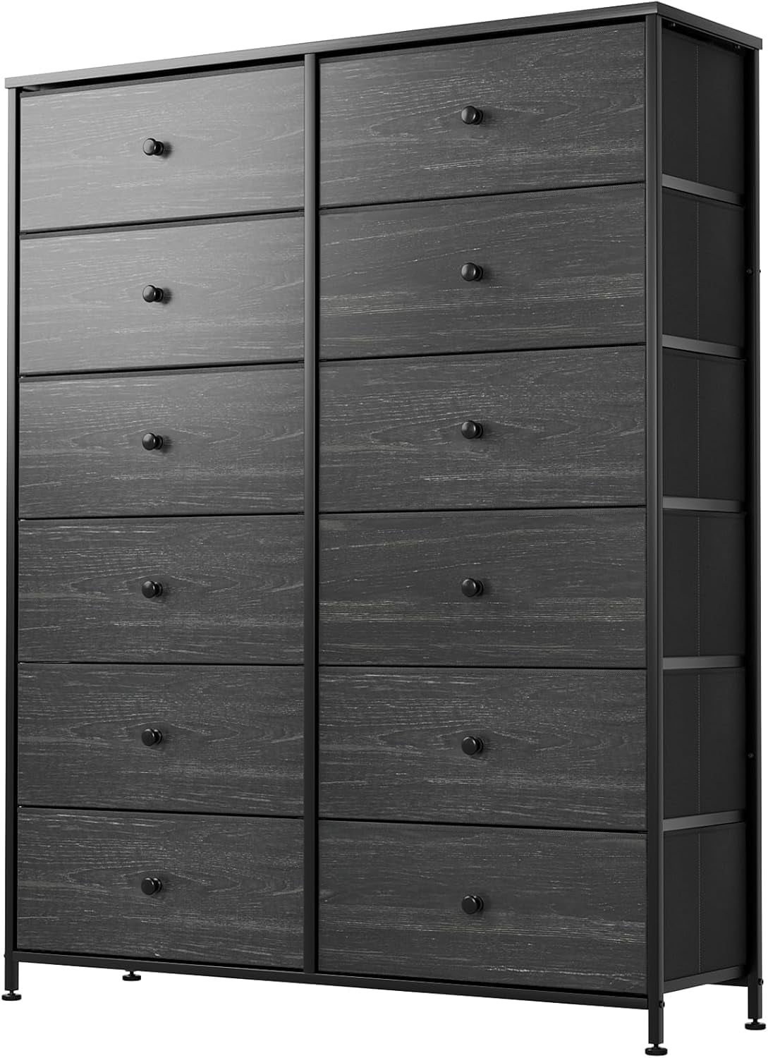 12-Drawer Dresser, 35.2’‘ Widened 6-Layer Fabric Storage Tower w ...