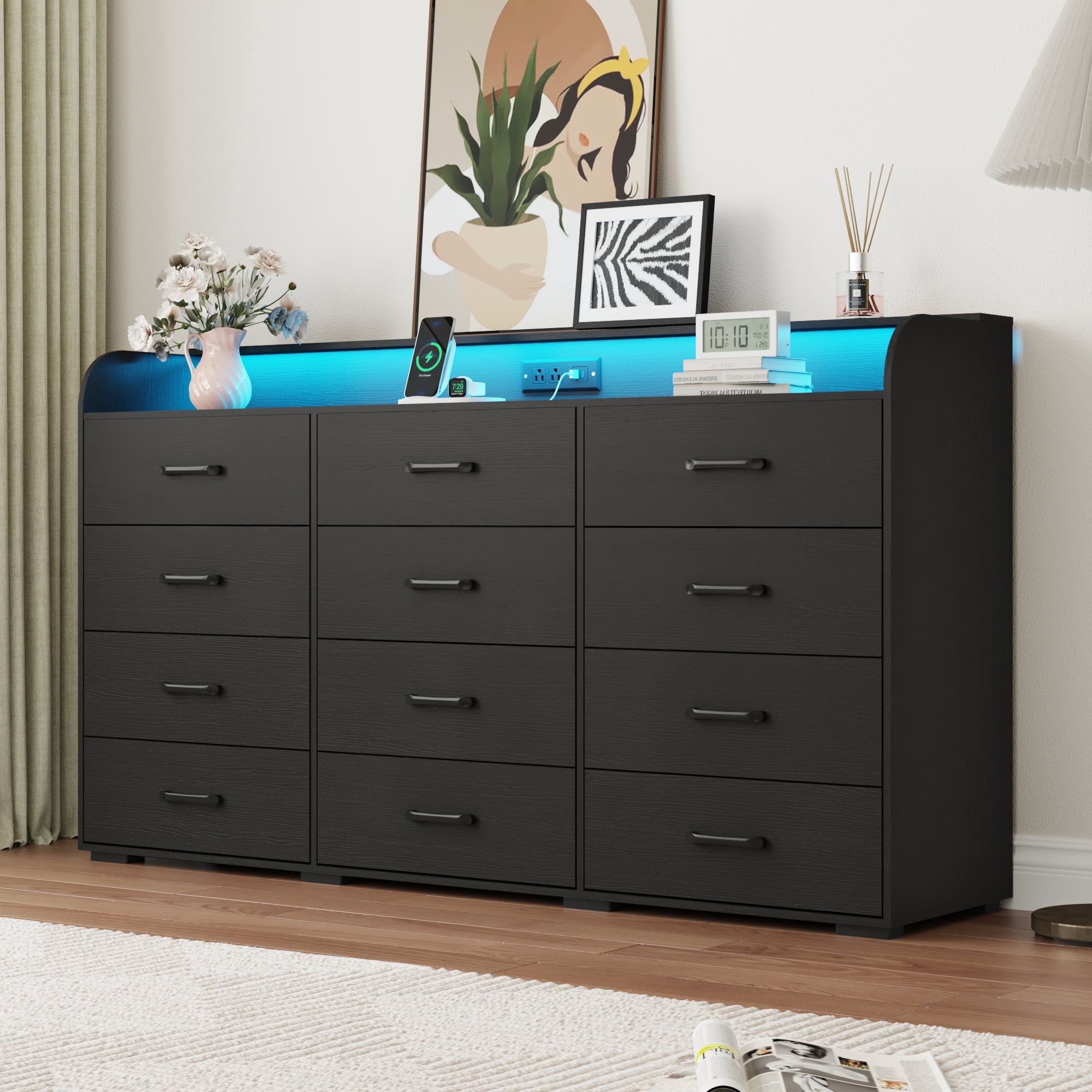 12 Drawer Dresser for Bedroom, 63