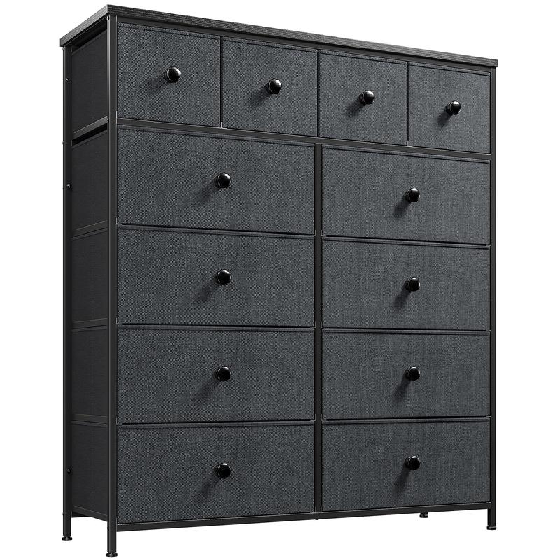 12 Drawer Dresser for Bedroom with Fabric Drawers, Large Storage Chest ...