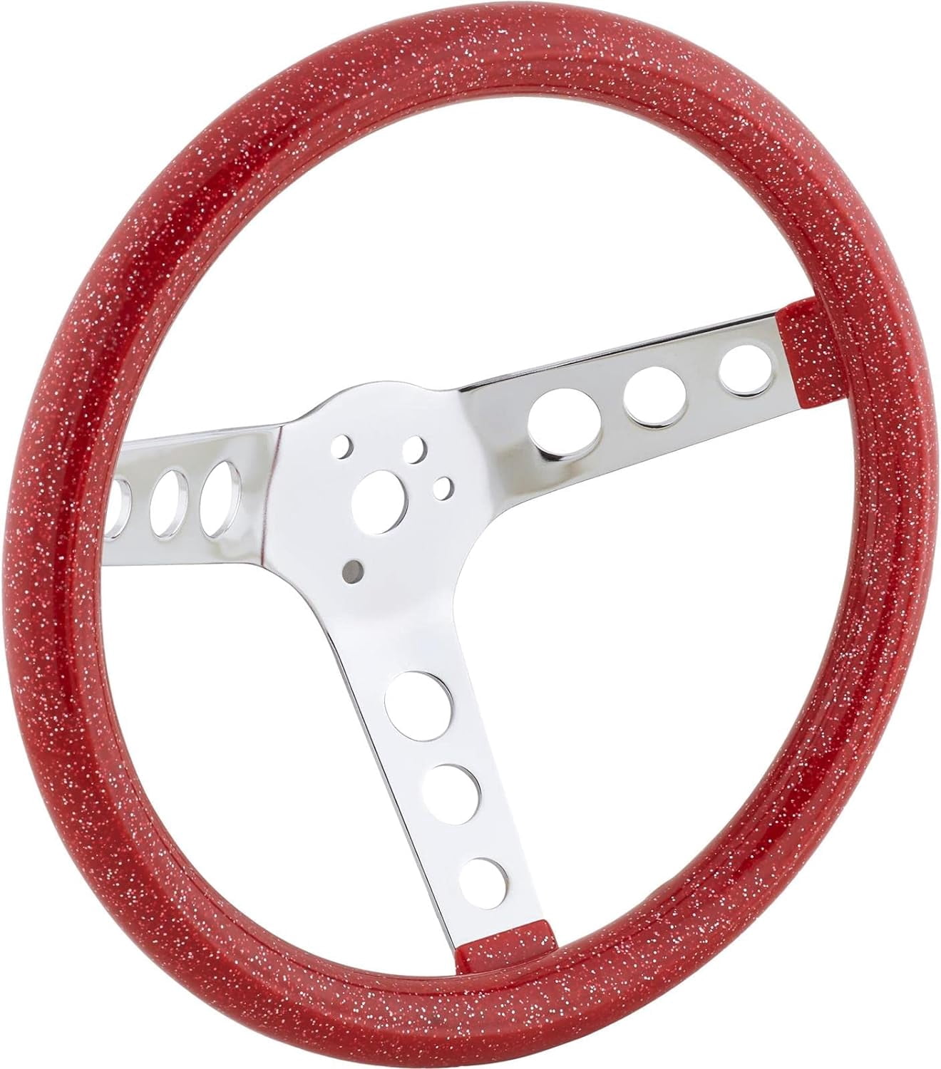 11-1/2 Inch Red Metalflake Steering Wheel, 3-1/2 Inch Dish - Walmart.com