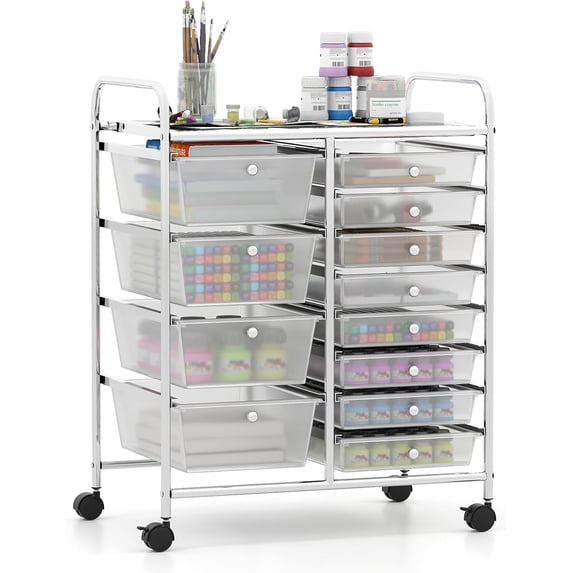 12 Drawer Rolling Cart with Drawers, Storage Organizer Cart for ...