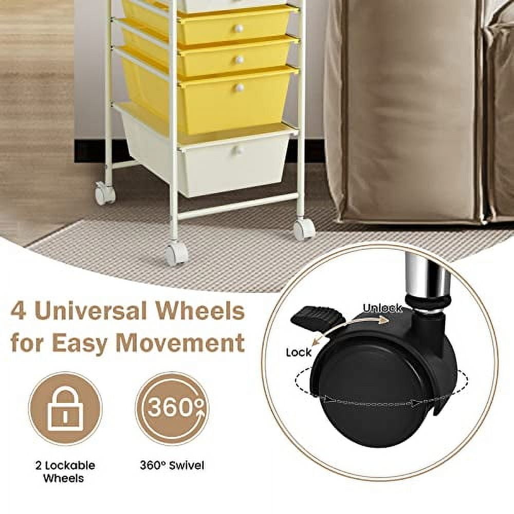 12 Drawer Rolling Storage Cart, Mobile Teacher Cart with Drawers ...