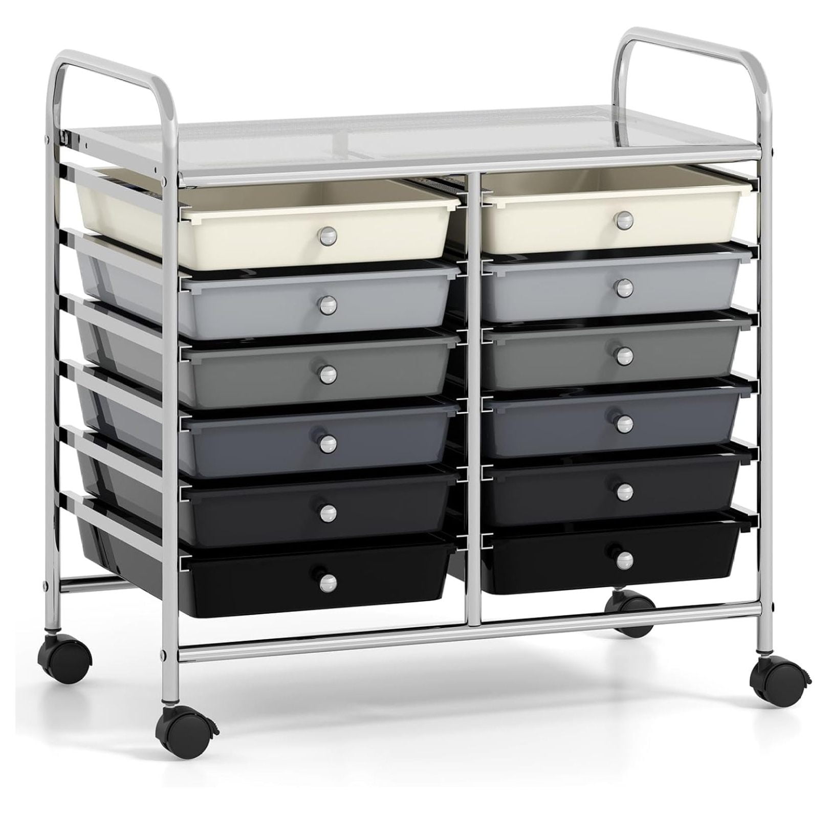 12-Drawer Rolling Storage Cart, Multifunctional Art Craft Organizer ...