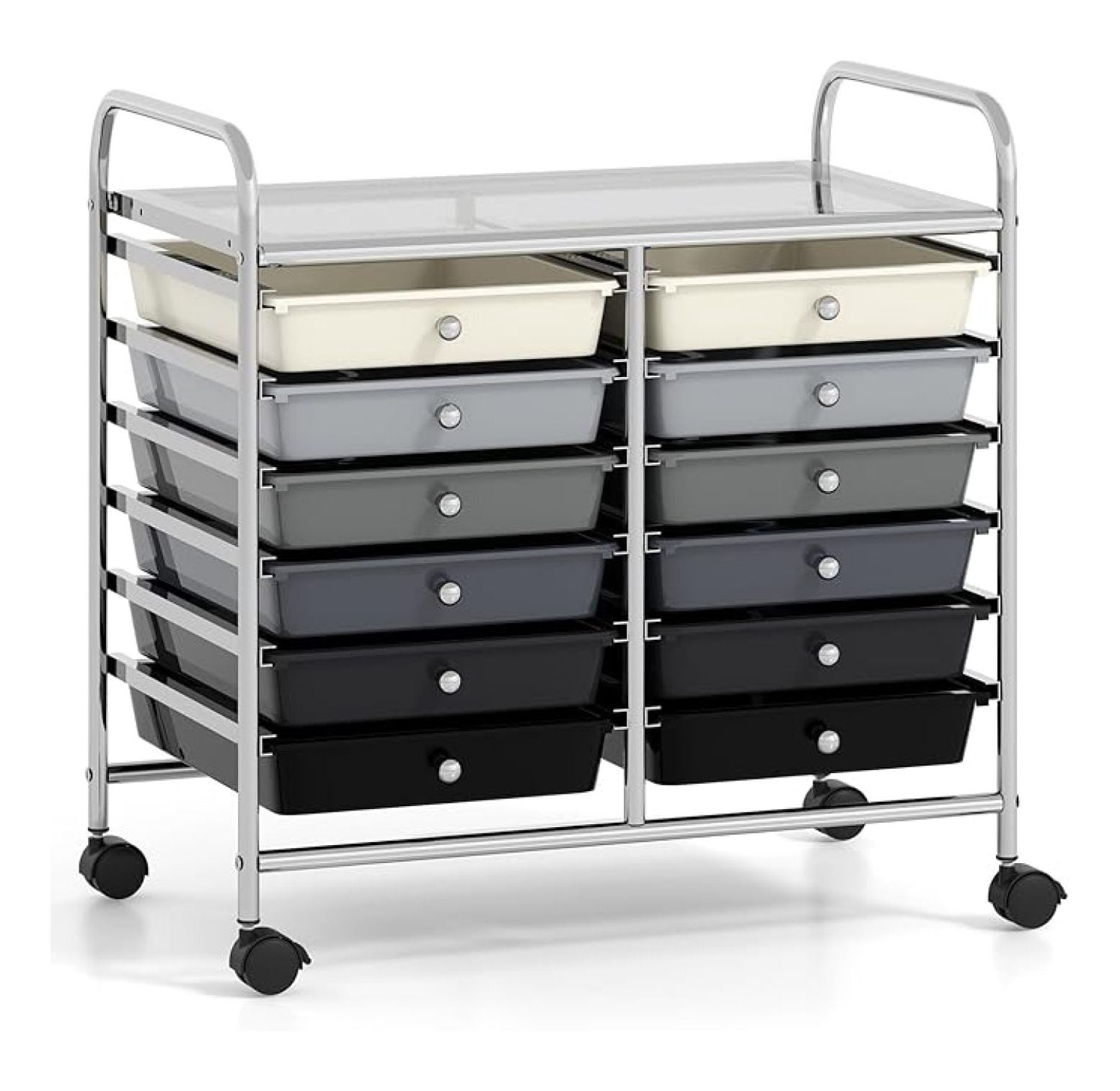 12-Drawer Rolling Storage Cart, Multifunctional Art Organizer Cart ...