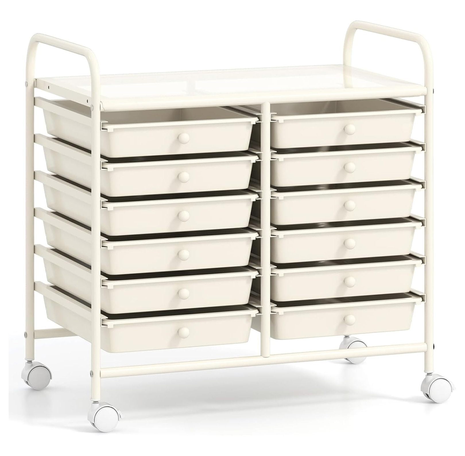 12-Drawer Rolling Storage Cart, Multifunctional Art Organizer Cart ...