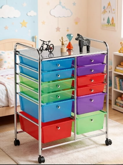 12-Drawer Rolling Storage Cart – Multipurpose Movable Organizer on ...