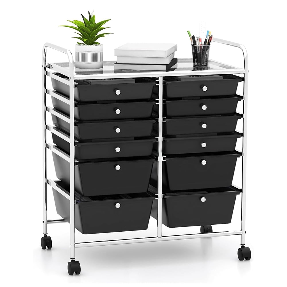 12-Drawer Rolling Storage Cart, Multipurpose Organizer Cart for Home ...