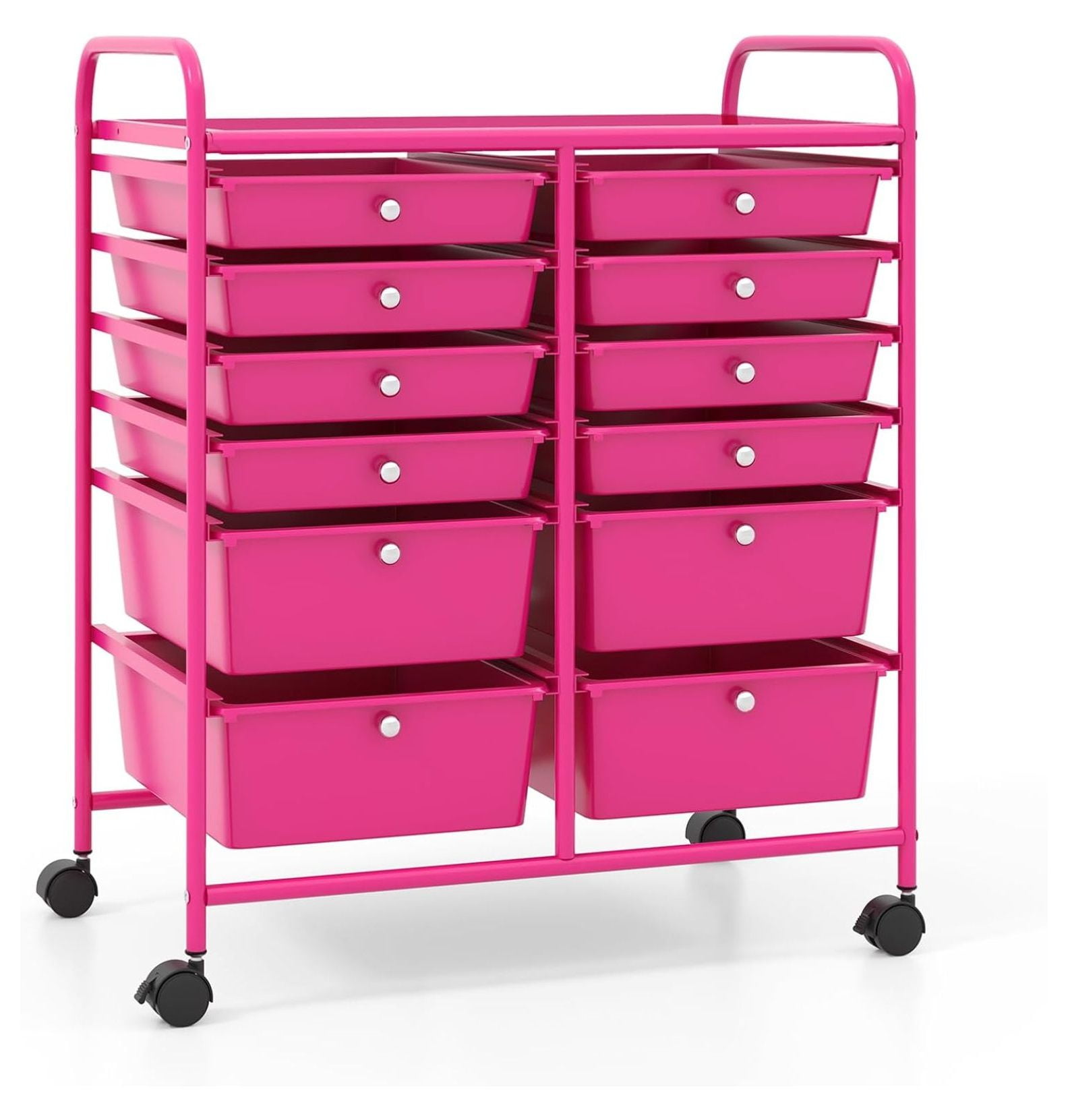 12 Drawer Rolling Storage Cart, Utility Cart w/Wheels for Paper Tool ...