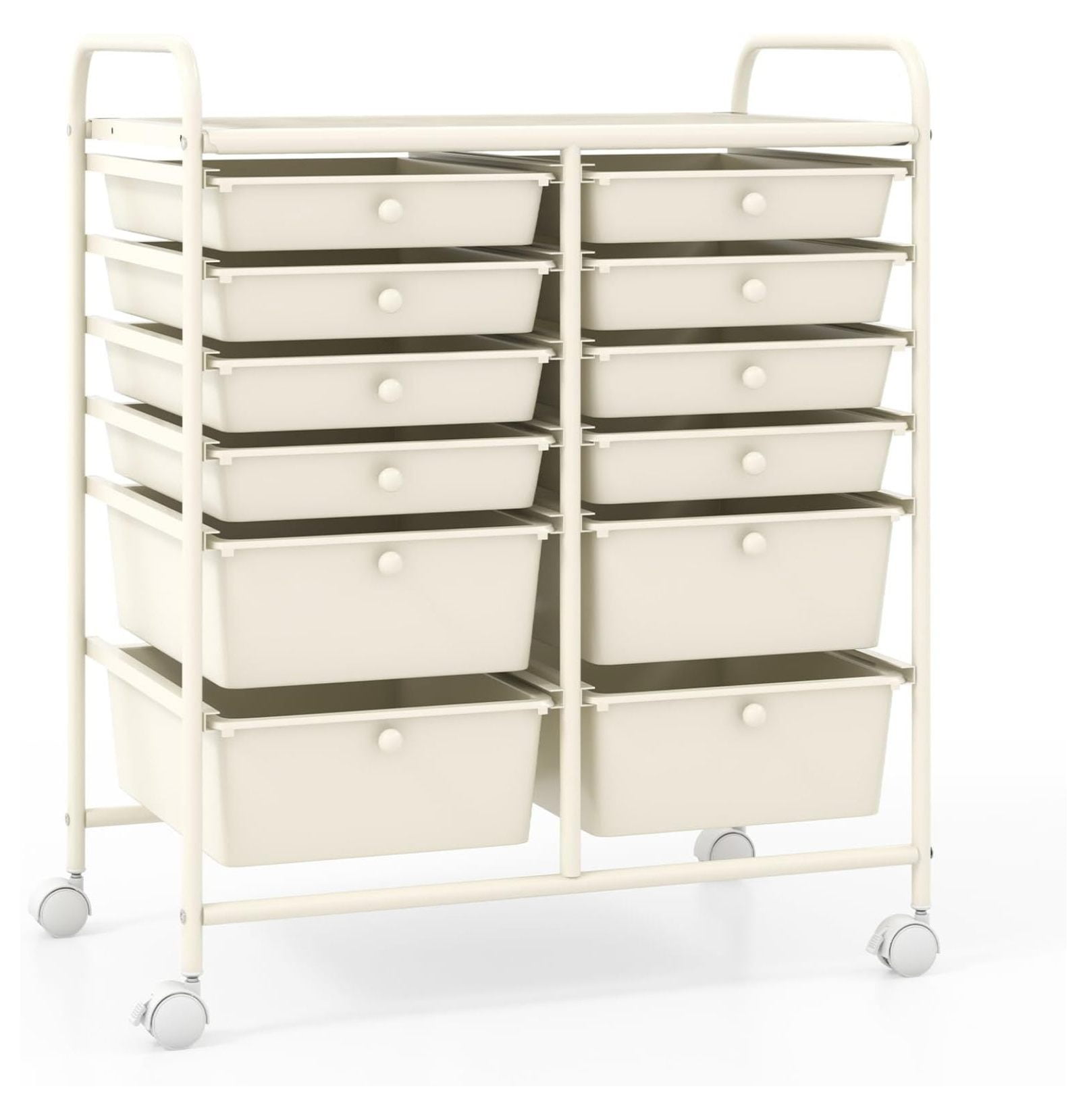 12 Drawer Rolling Storage Cart, Utility Cart w/Wheels for Paper Tool ...
