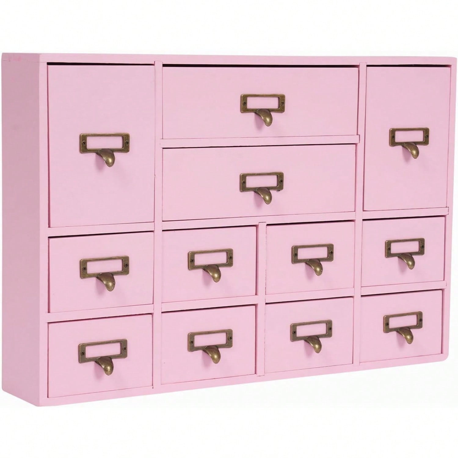 12 Drawers Apothecary Cabinet With Handles And Label Slots,Library Card ...