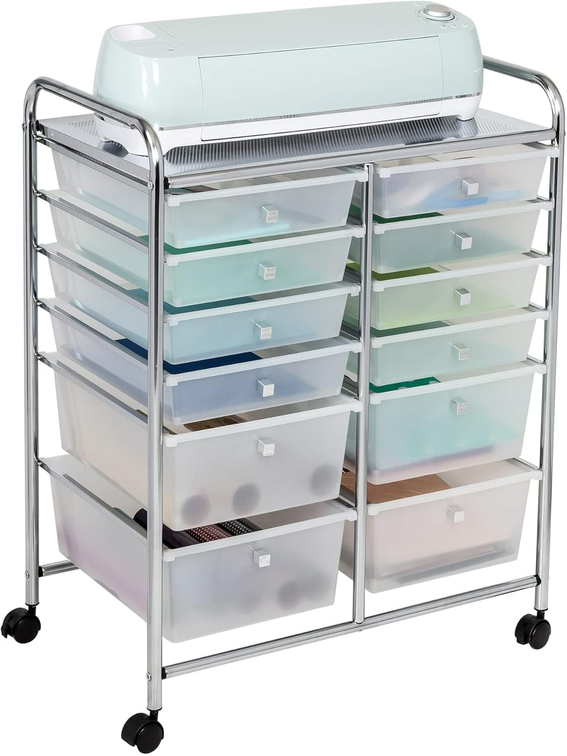 12 Drawers Rolling Storage Cart, Utility Cart Art Craft Organizer ...