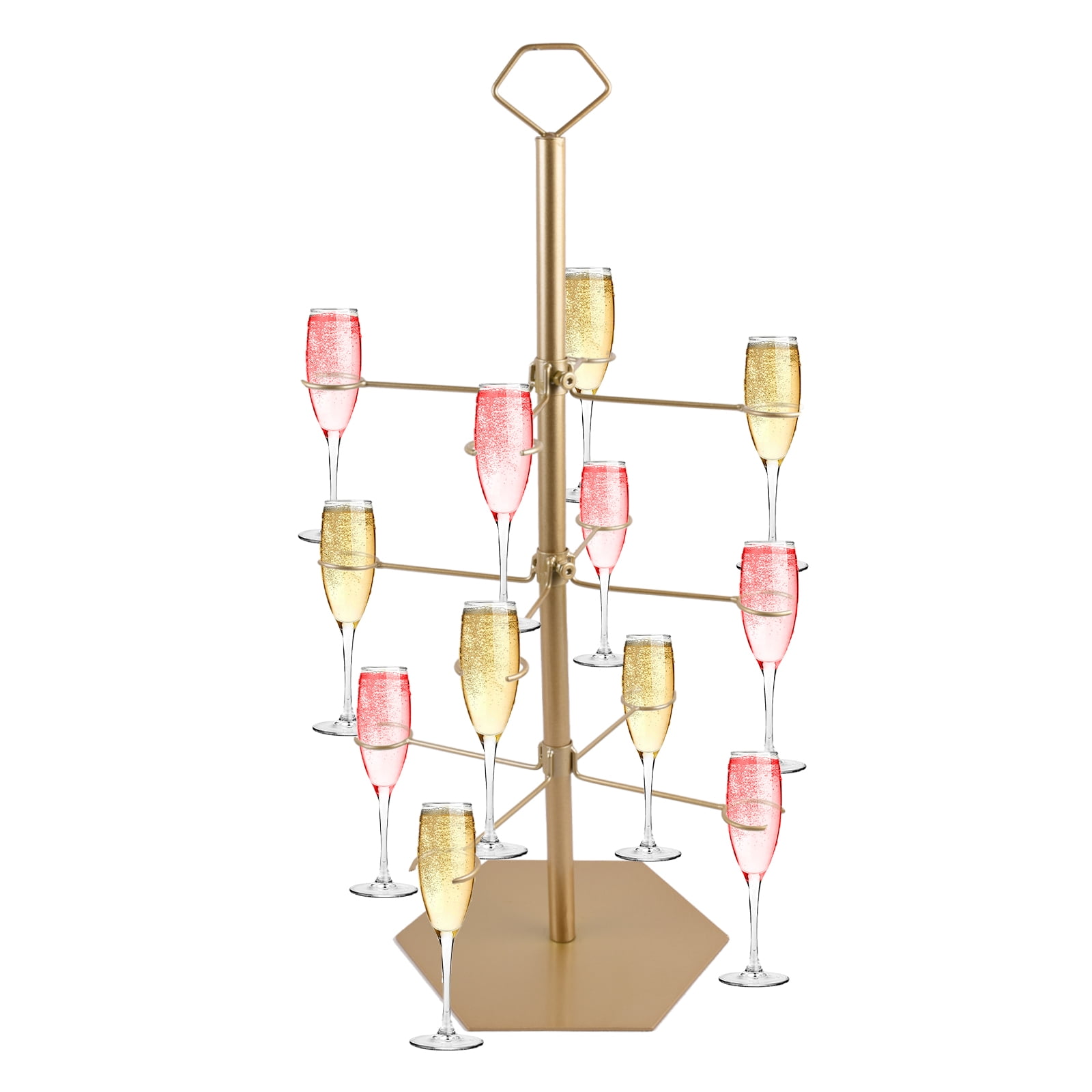 12 Drinks Cocktail Tree Stand, 3 Tier Metal Drinks Party Display Stand ...