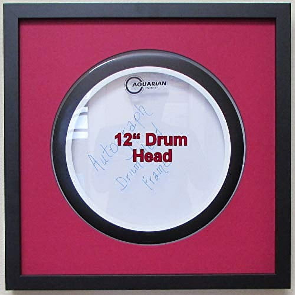 12" Drum Head Display Frame Set Black Frame with Matting Easy Mount ...