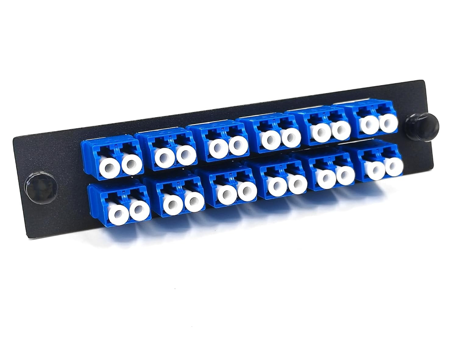 12 Duplex LC/UPC Fiber Patch Panel with Duplex Singlemode Blue LC ...