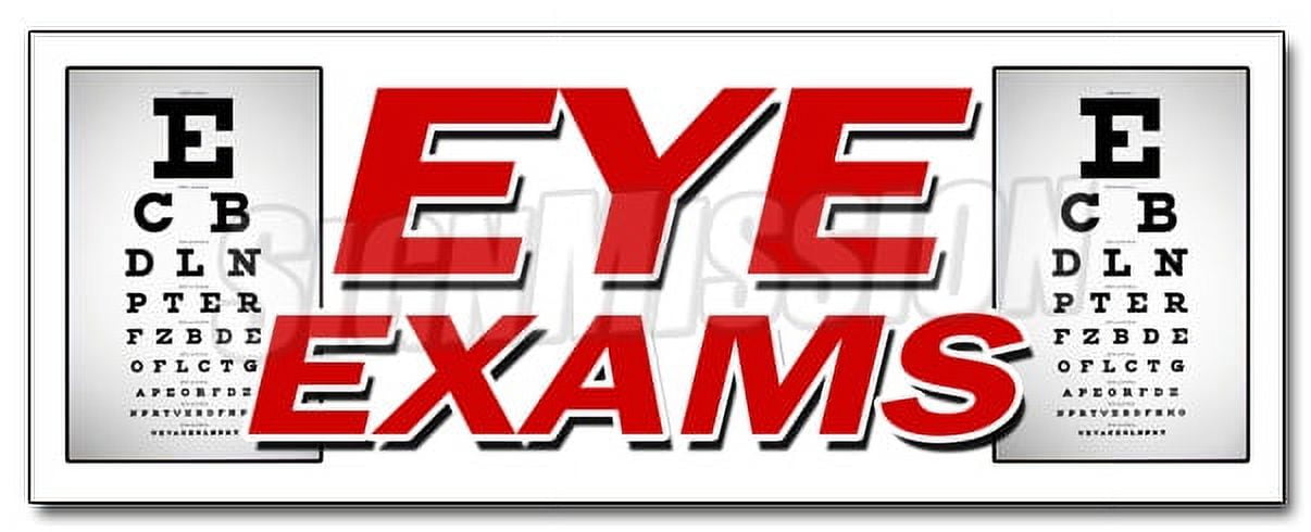 12" EYE EXAMS DECAL sticker optometrist optician glasses prescription ...