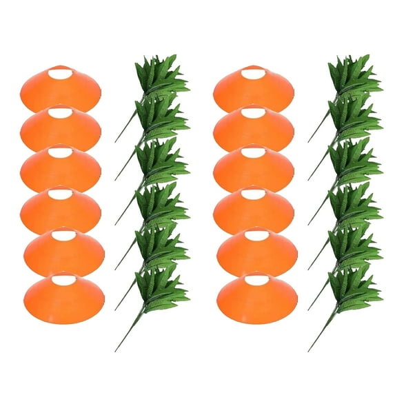 12 Easter Carrot and 12 Green Fern Plant DIY Easter Garden Decoration ...