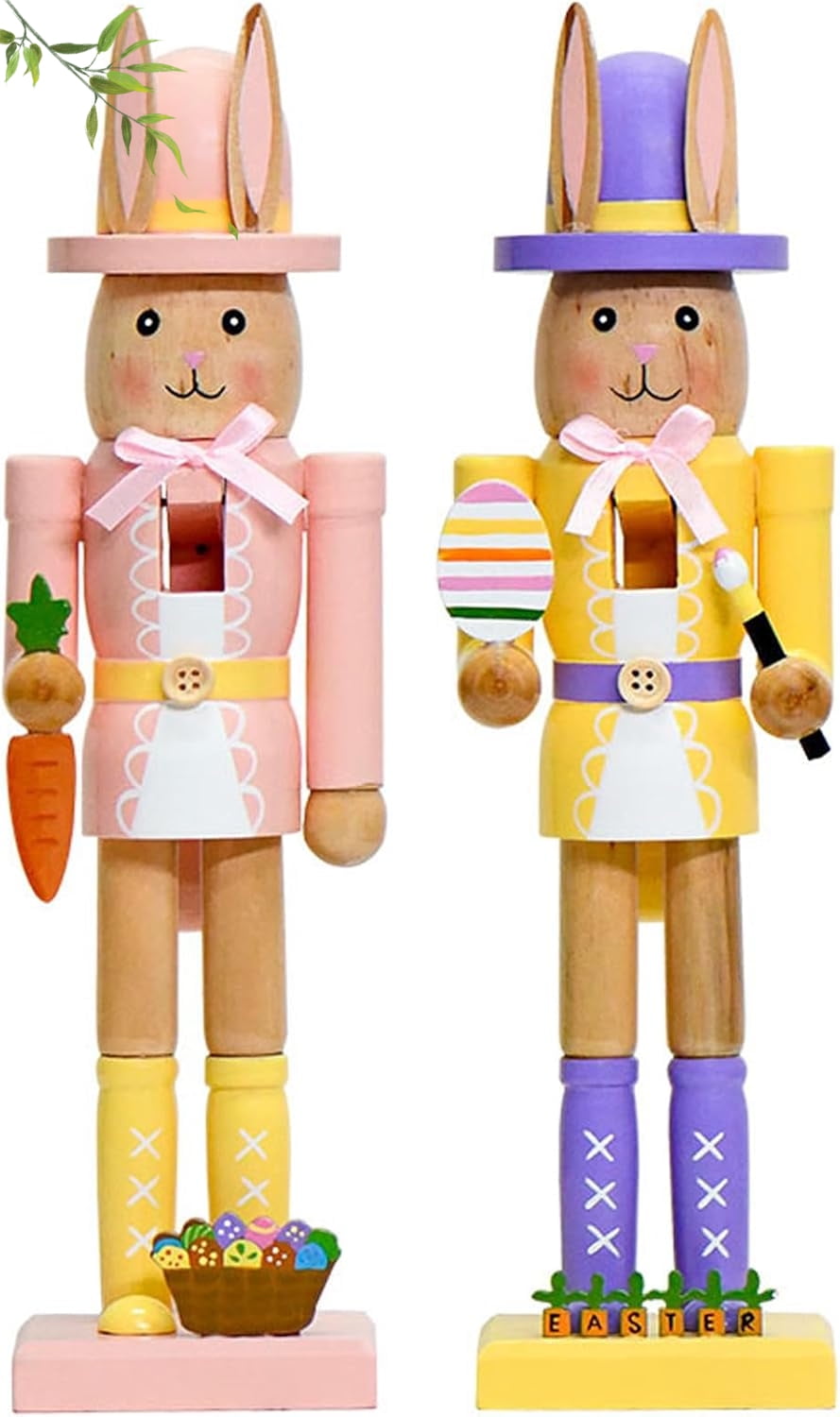 12" Easter Nutcracker Decorations, Wooden Nutcracker Easter Bunny Decor ...