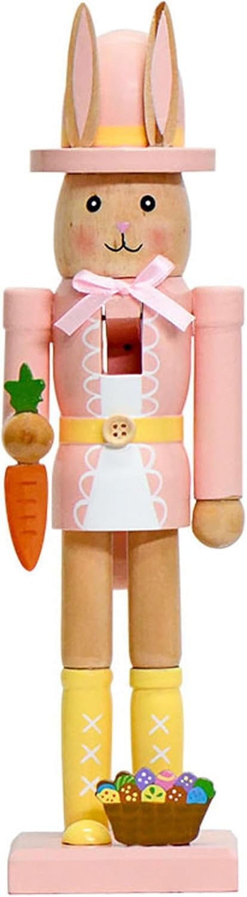 12" Easter Nutcracker Decorations, Wooden Nutcracker Easter Bunny Decor ...