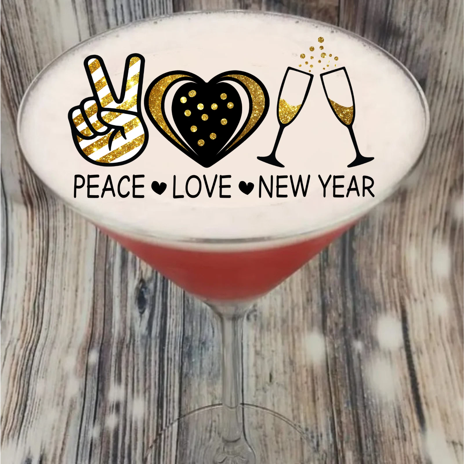 12 Edible 2" Cocktail Drink Toppers New Years Eve Party Favors Peace ...
