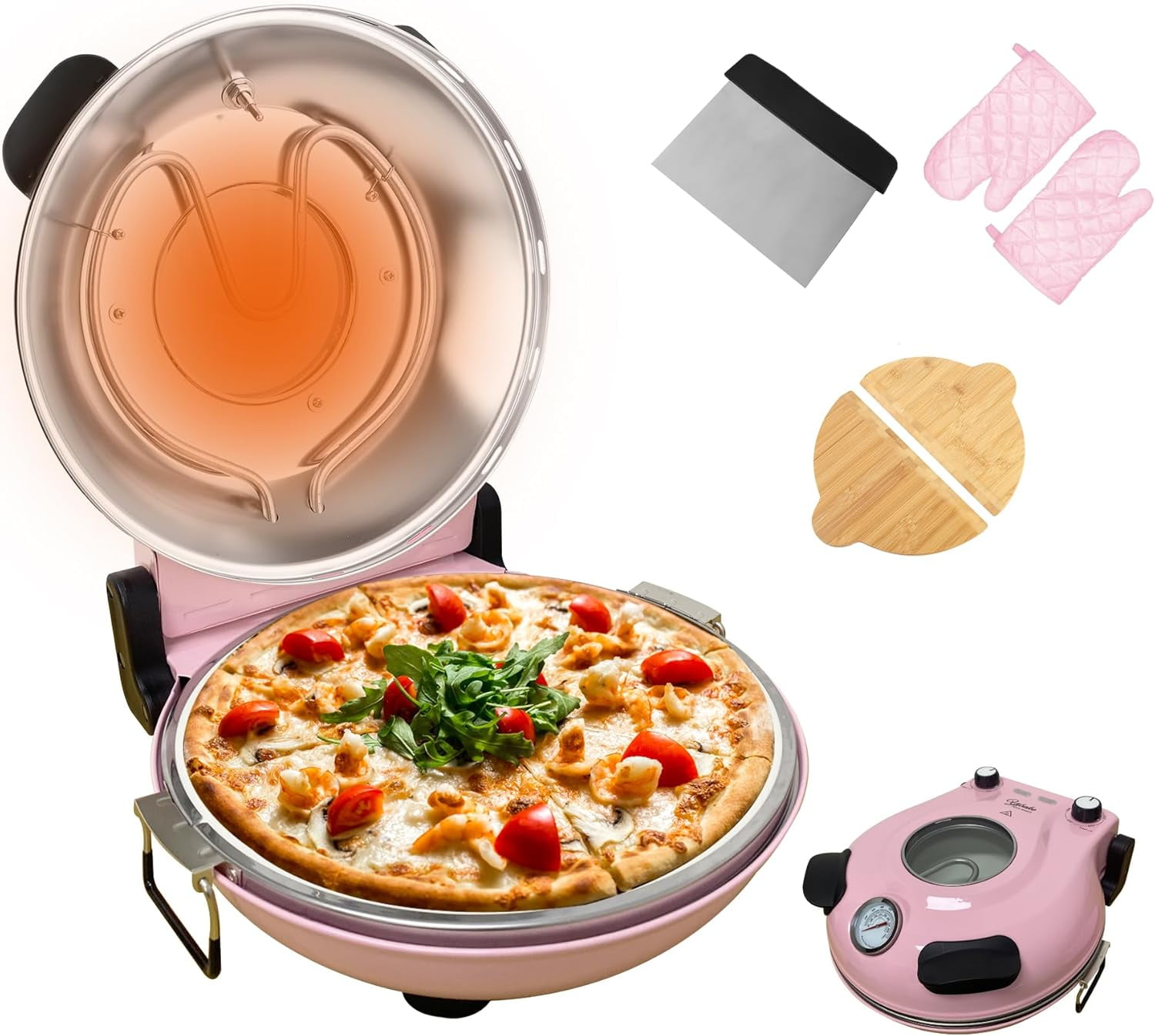 12"Electric Pizza Oven,Stone Pizza Oven Pizza Maker Machine For Home ...