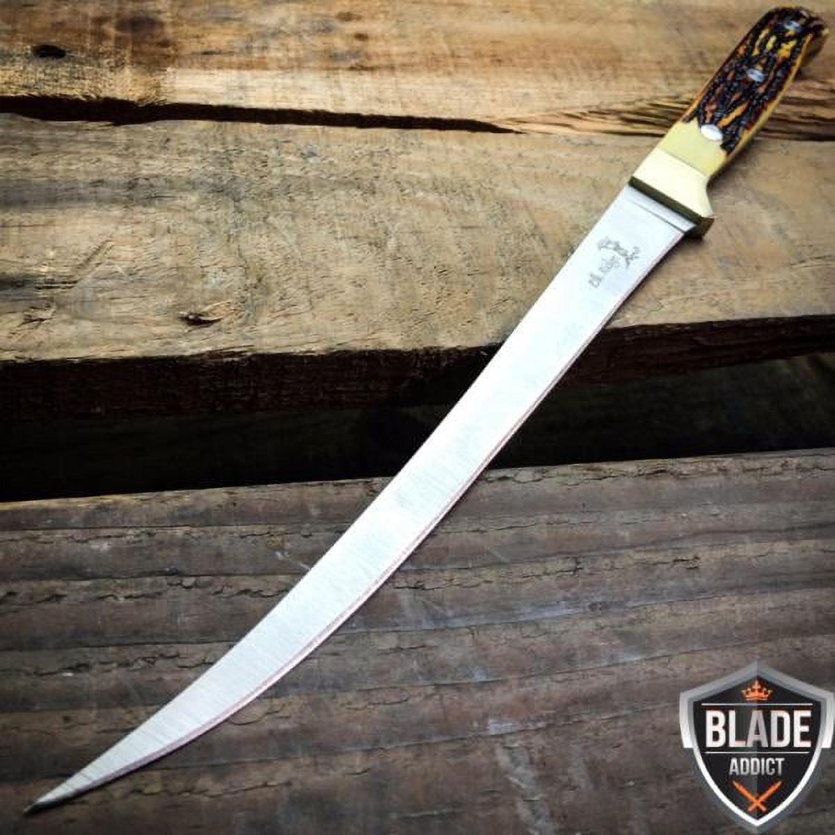 12" Elk Ridge Bone Full Tang Fish Fishing Filet Fillet Camping Hunting ...