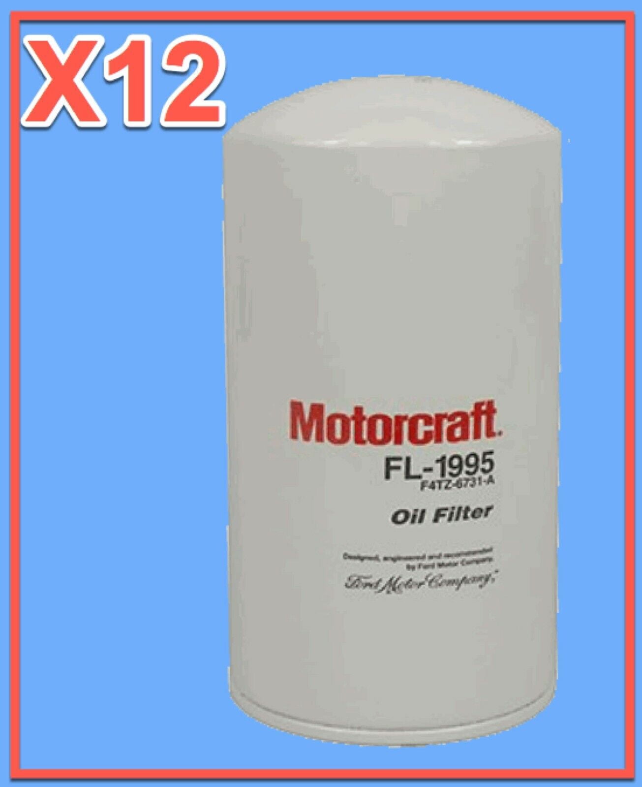 Motorcraft Auto Car Engine Oil Filter FL-1995A, 12 Pack, Genuine FORD ...