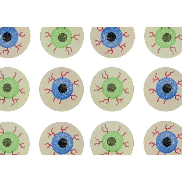 12 Eye Glow in The Dark Super Bouncy Balls - Spooky Eyeball Novelty ...