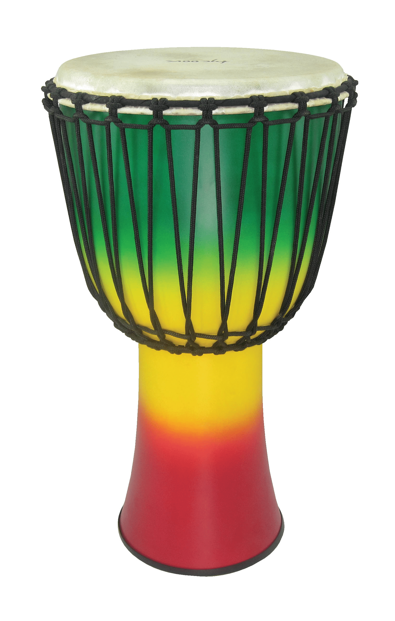 12 FIBERGLASS ROPE TUNED DJEMBE JAMAICAN FINISH RED/YELLOW/GREEN ...