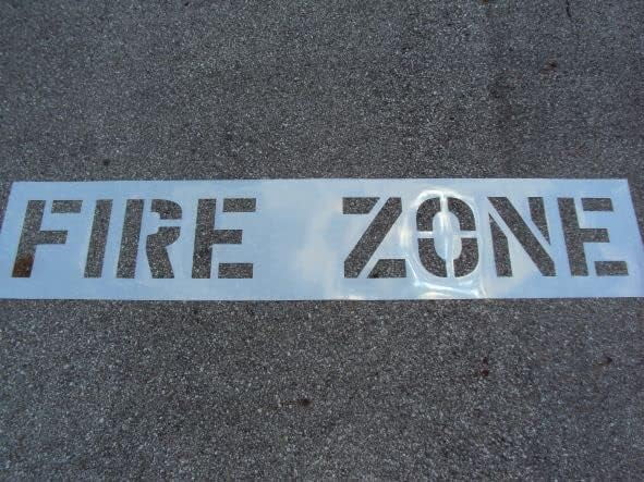 12" FIRE Zone Stencil - Actual 12 Inch Letters - Wider Font. Wider ...