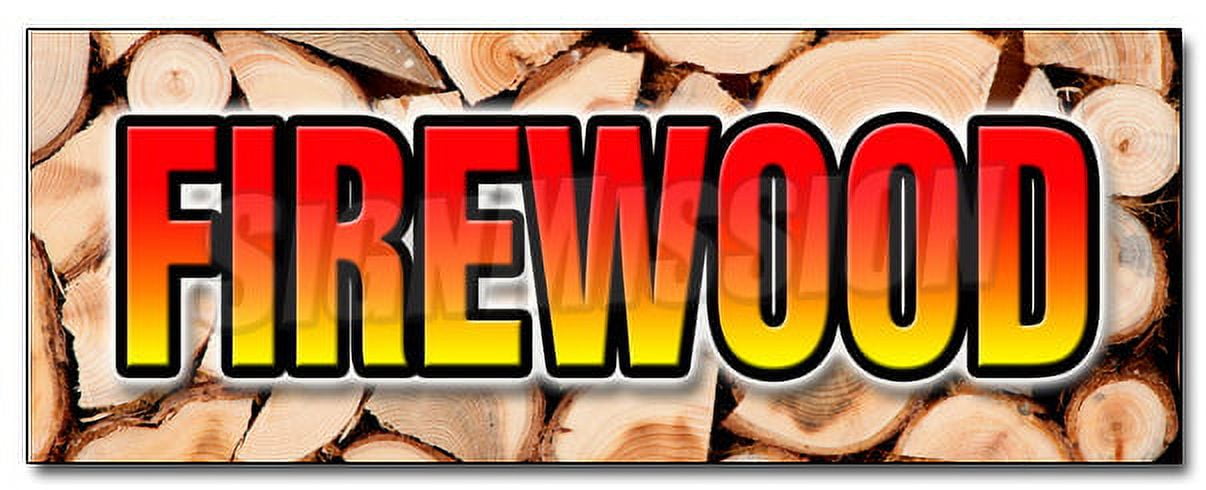12" FIREWOOD DECAL sticker fire wood split hickory cord delivered ...