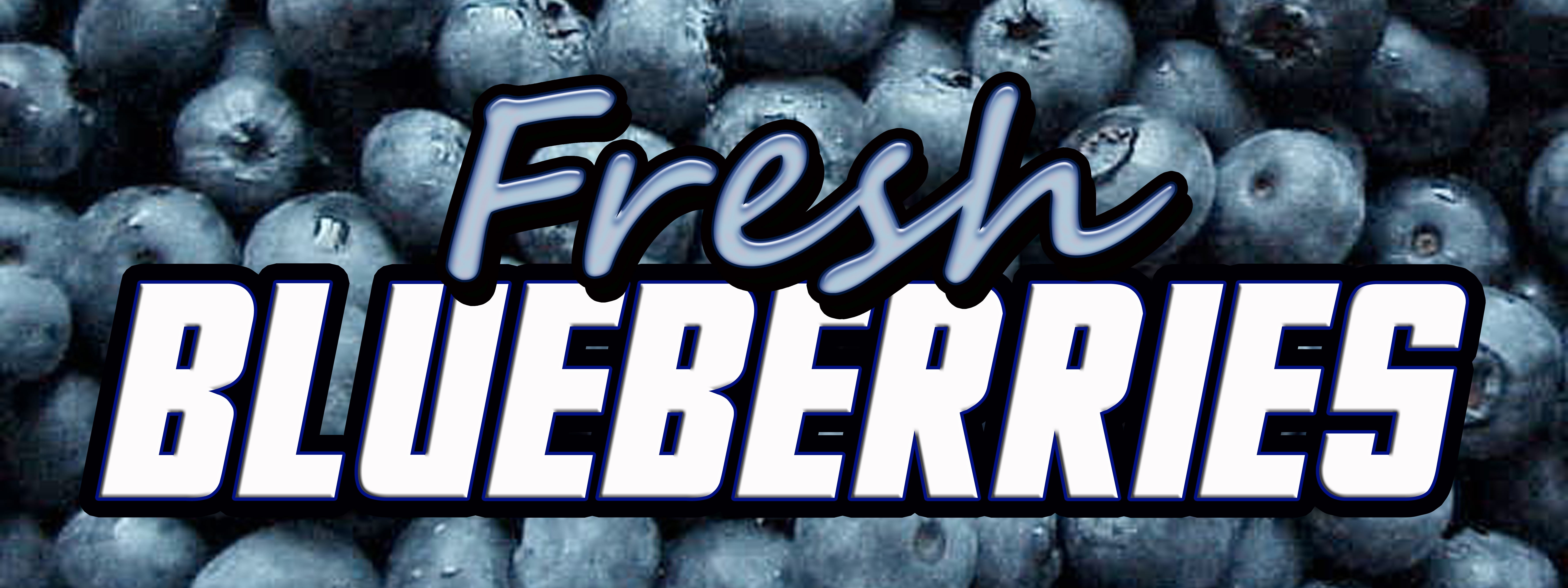 12" FRESH BLUEBERRIES DECAL sticker fruit stand cart - Walmart.com