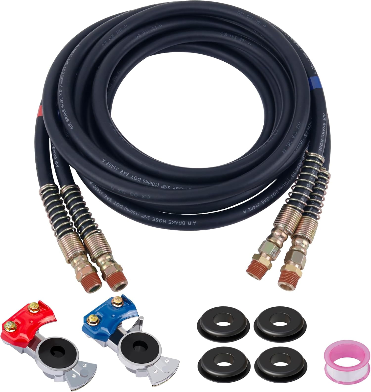 12 FT Air Line Hose Assembly with 1/2" NPT Swivel Fitting Straight ...