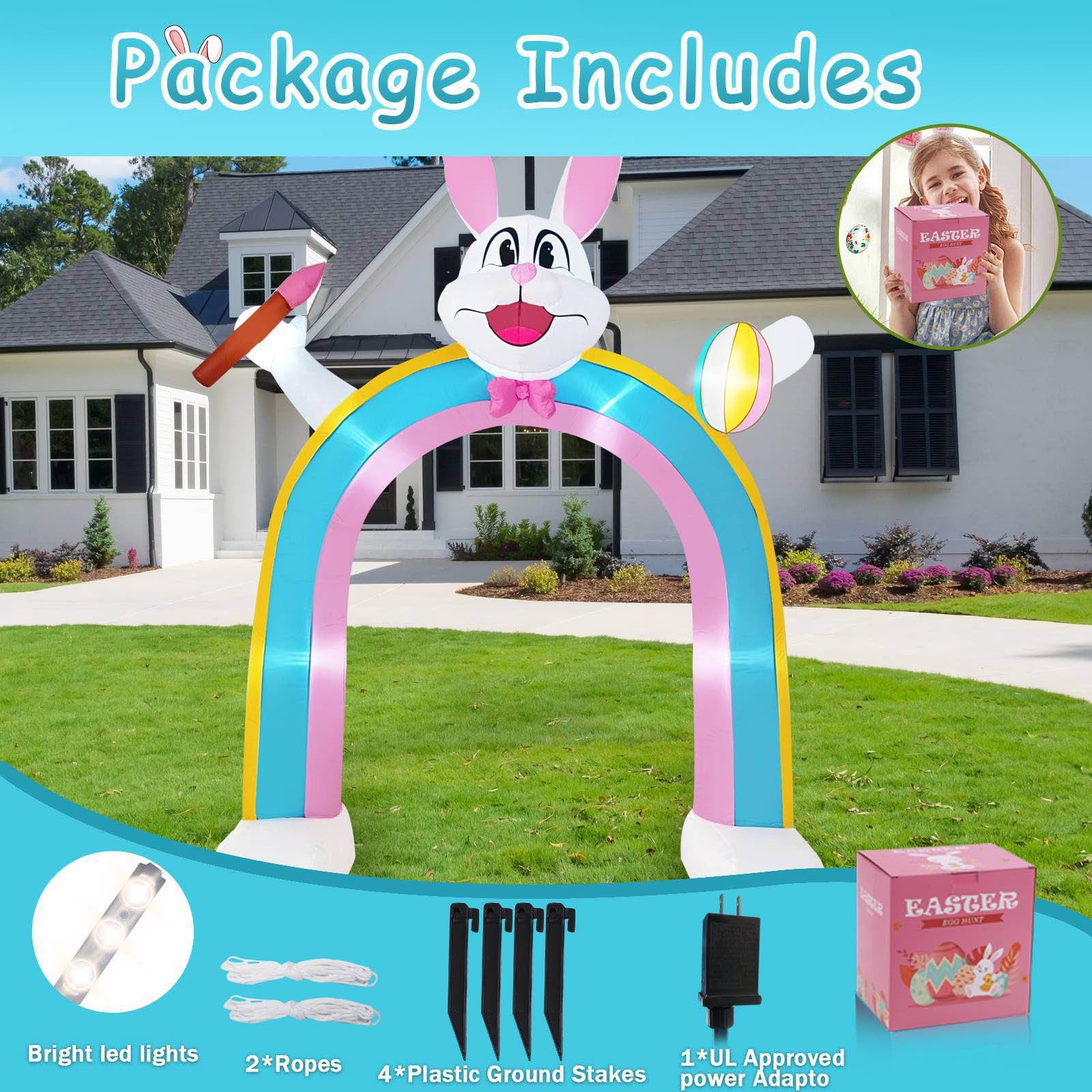 12 FT Easter Archway Inflatables Outdoor Decorations Giant Bunny ...