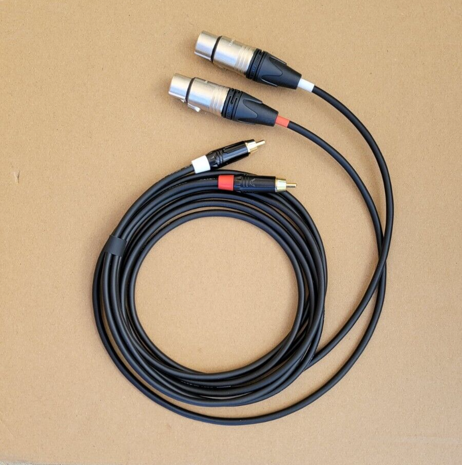 12'FT Mogami 2552 Cable Dual Neutrik XLR Female 3Pin to RCA Male Pro ...