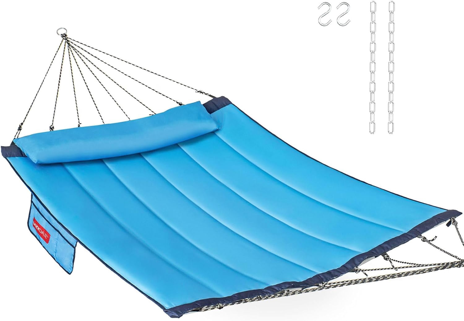 12 FT Quilted Fabric Hammock with Curved Aluminium Spreader Bar ...