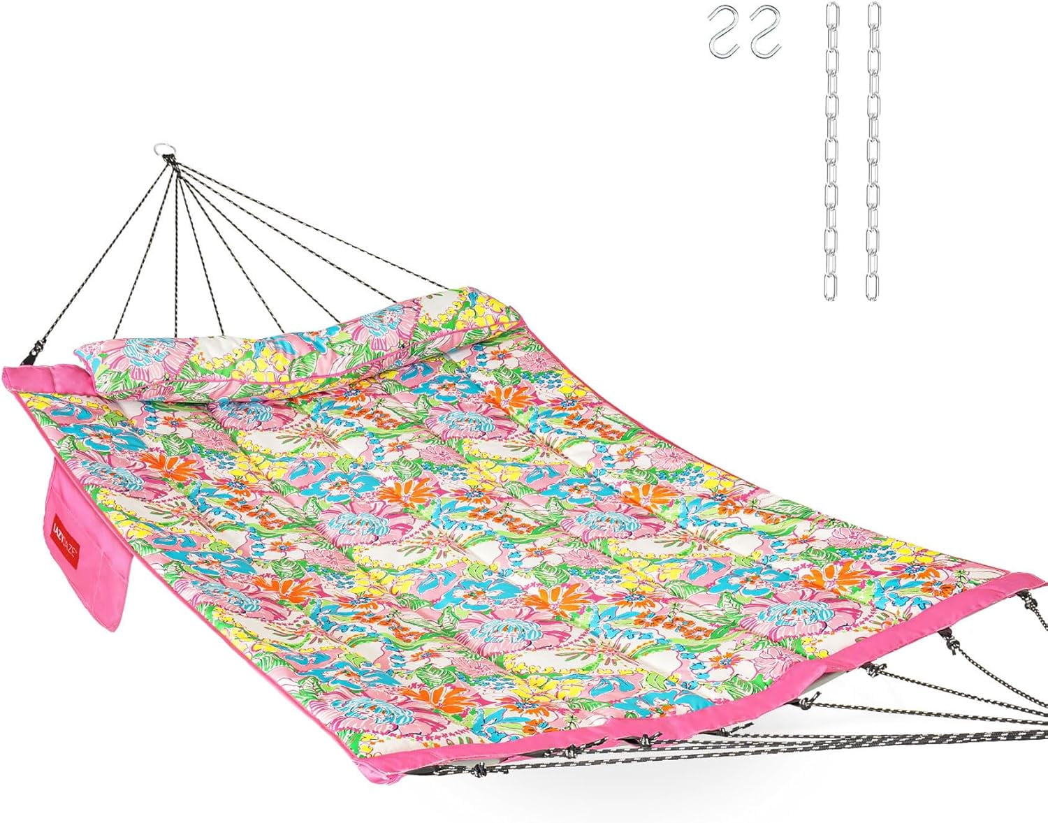 12 FT Quilted Fabric Hammock with Curved Aluminium Spreader Bar ...